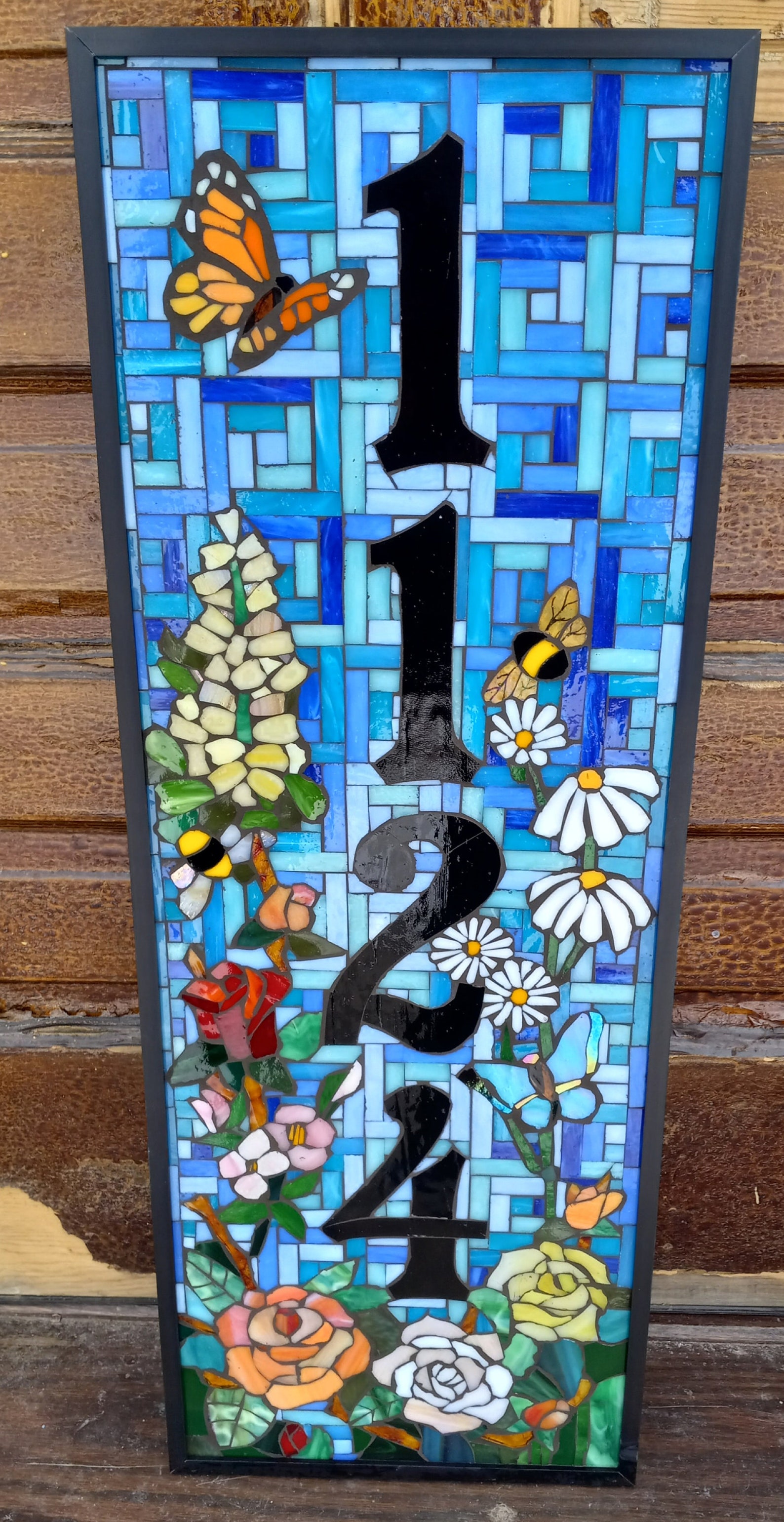 Custom House Numbers Stained Glass Mosaic - Etsy