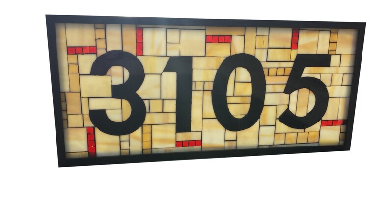 Custom House Number Window Glass on Glass - Etsy