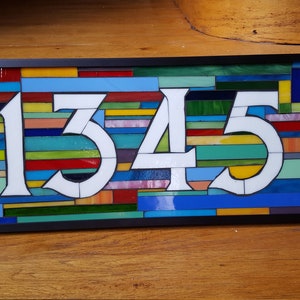 Custom House Numbers Stained Glass Mosaic - Etsy