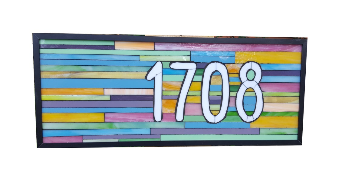 Custom Stained Glass Mosaic House Number Plaque - Etsy