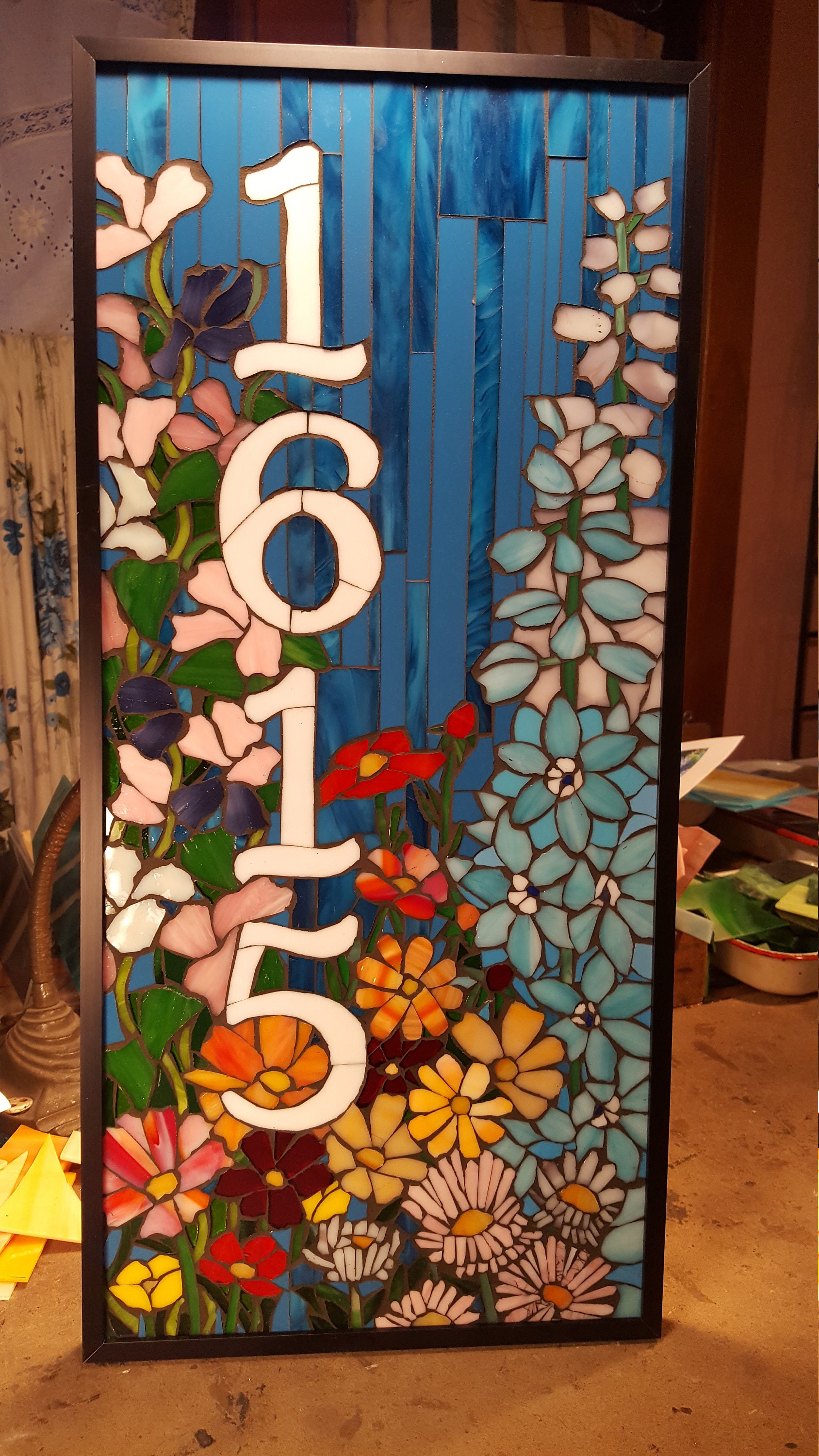 Custom House Numbers Stained Glass Mosaic | Etsy