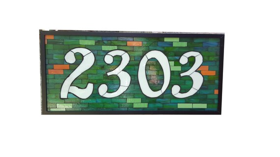 Custom House Numbers Stained Glass Mosaic | Etsy