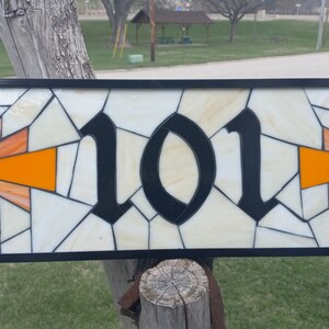 Custom House Numbers Stained Glass Mosaic Art Deco - Etsy