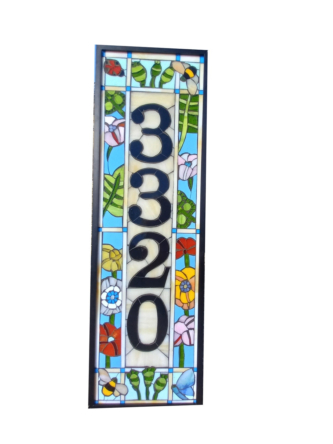 Custom House Number in Stained Glass Mosaic With Decorative Element - Etsy