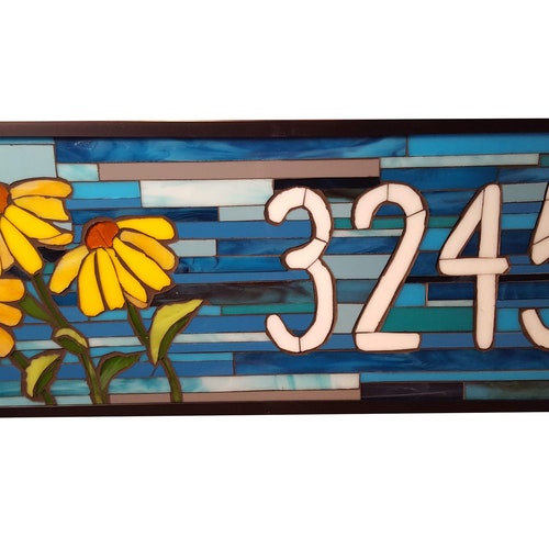 Custom House Numbers Stained Glass Mosaic - Etsy