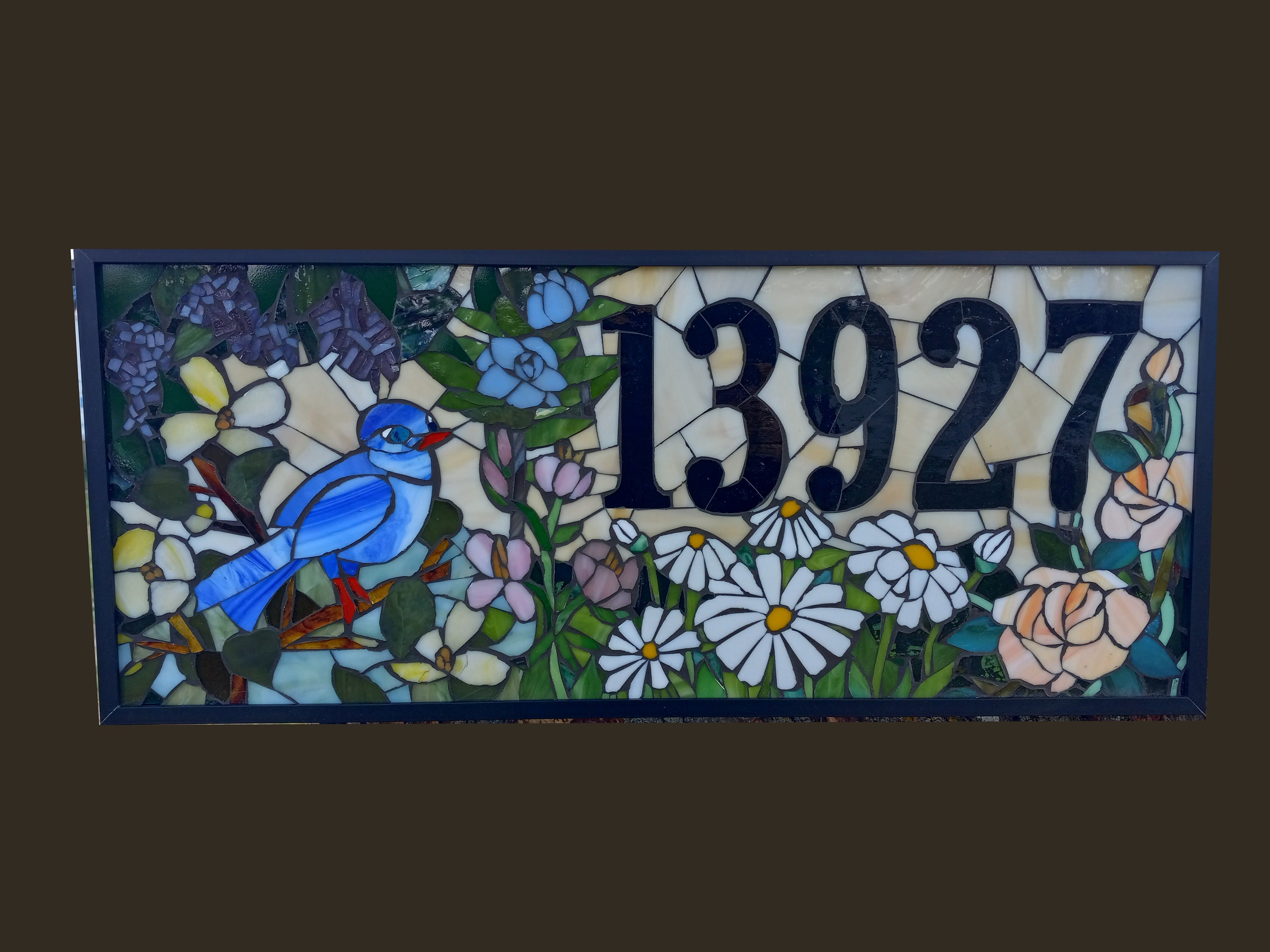 Custom House Numbers Stained Glass Mosaic - Etsy