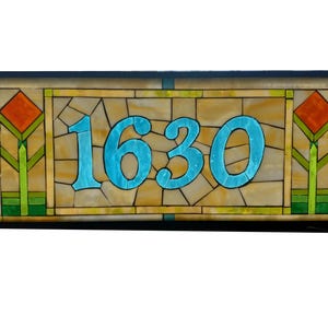 Custom House Numbers Stained Glass on Glass Mosaic - Etsy