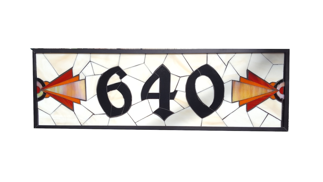 Custom House Numbers Stained Glass Mosaic Art Deco - Etsy