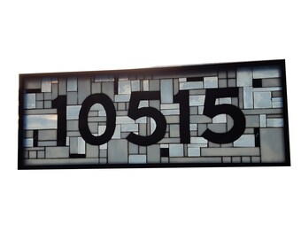 Custom House Number Window Glass on Glass | Etsy