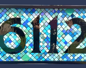 Custom House Number Window Glass on Glass | Etsy