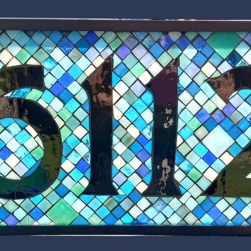 Custom House Numbers Stained Glass on Glass Mosaic - Etsy