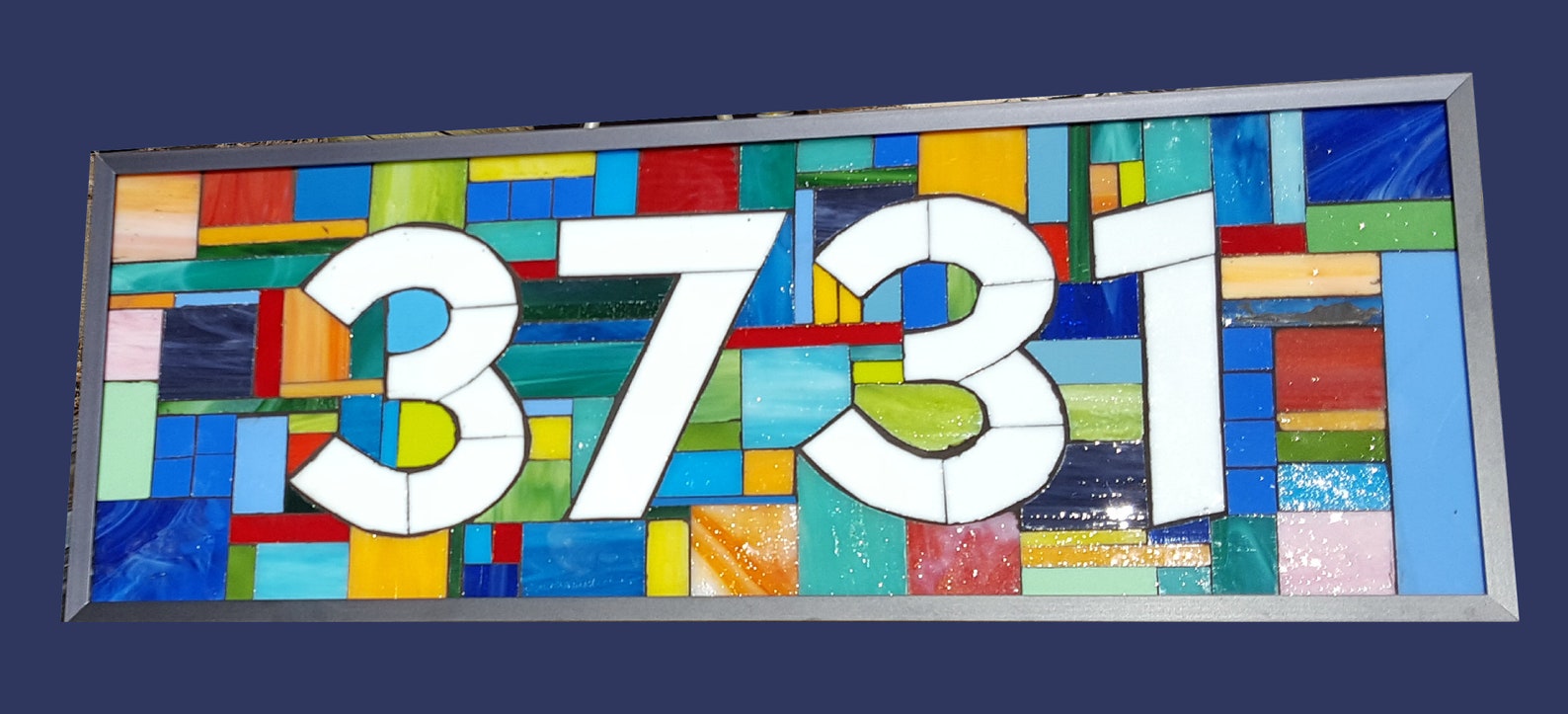 Custom House Numbers Stained Glass Mosaic | Etsy