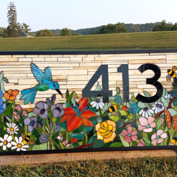 Mosaic Address Sign - Etsy