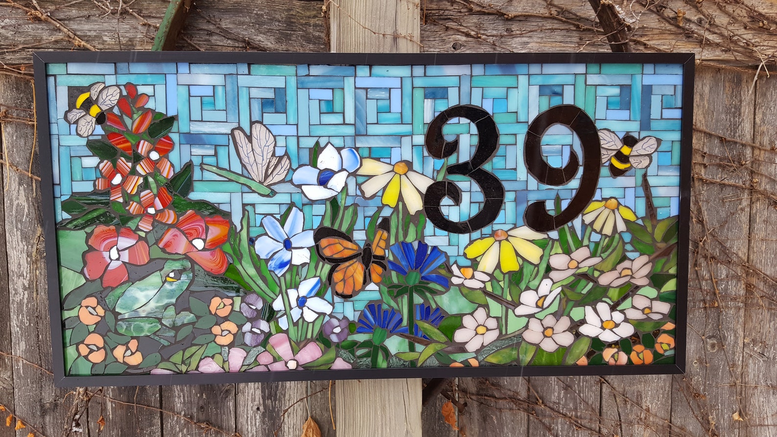 Custom House Numbers Stained Glass Mosaic - Etsy