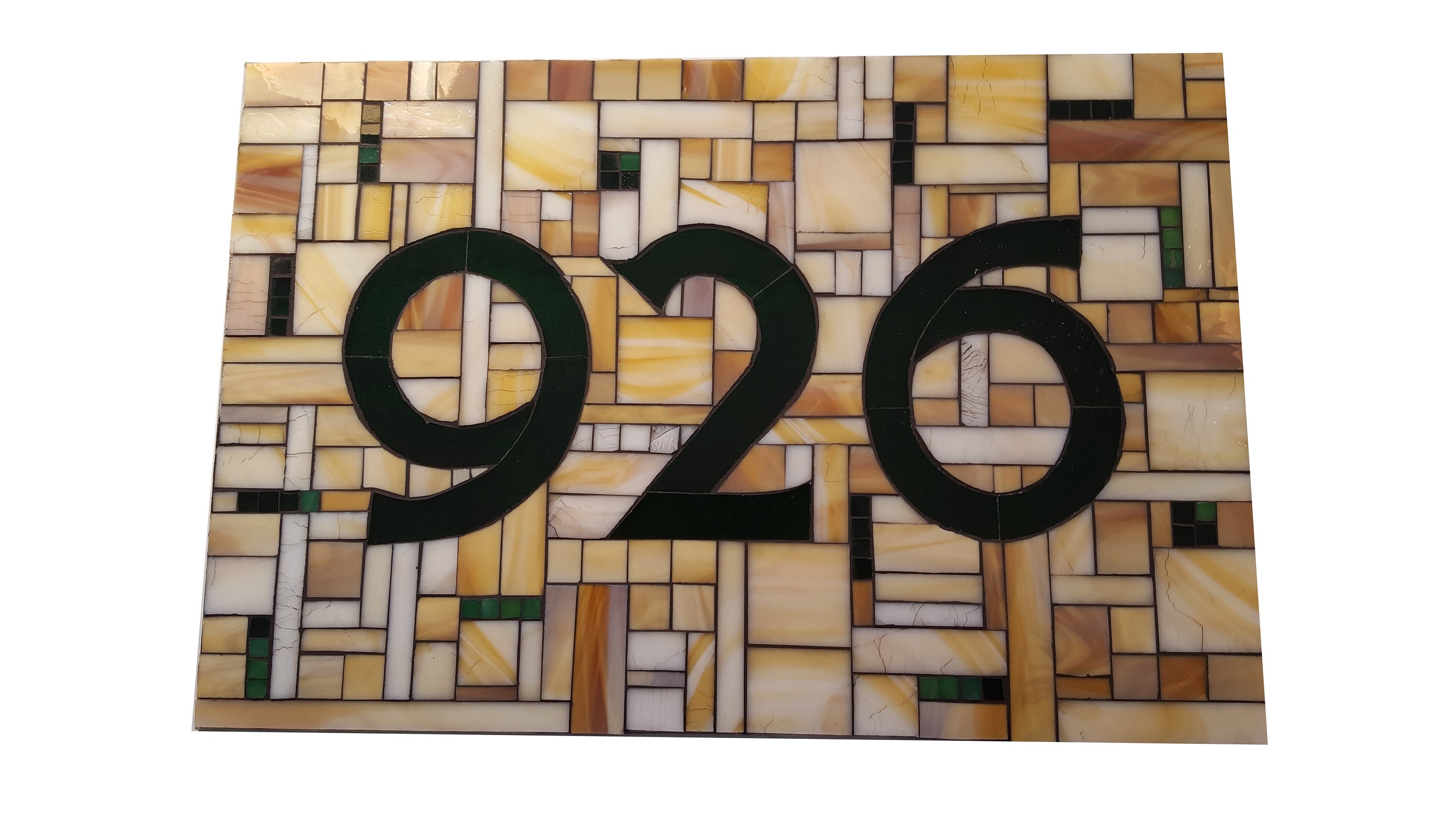 Custom House Numbers Stained Glass on Glass Mosaic - Etsy