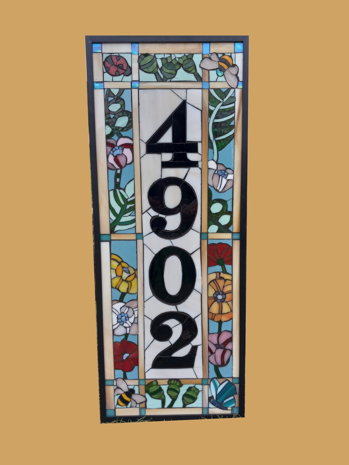 Custom House Number in Stained Glass Mosaic With Decorative | Etsy