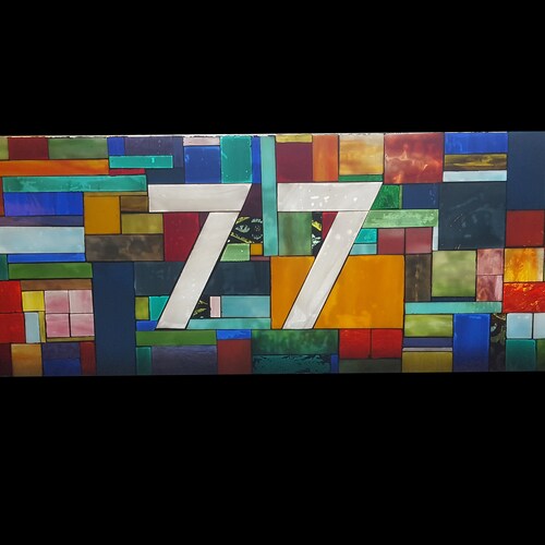 Custom House Number Window Glass on Glass | Etsy