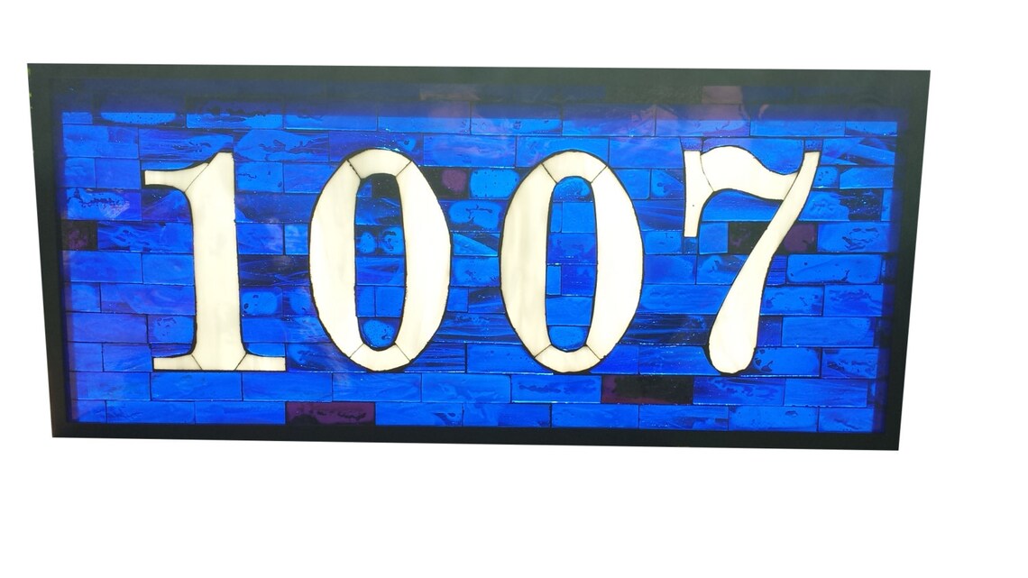 Custom House Number Window Glass on Glass - Etsy