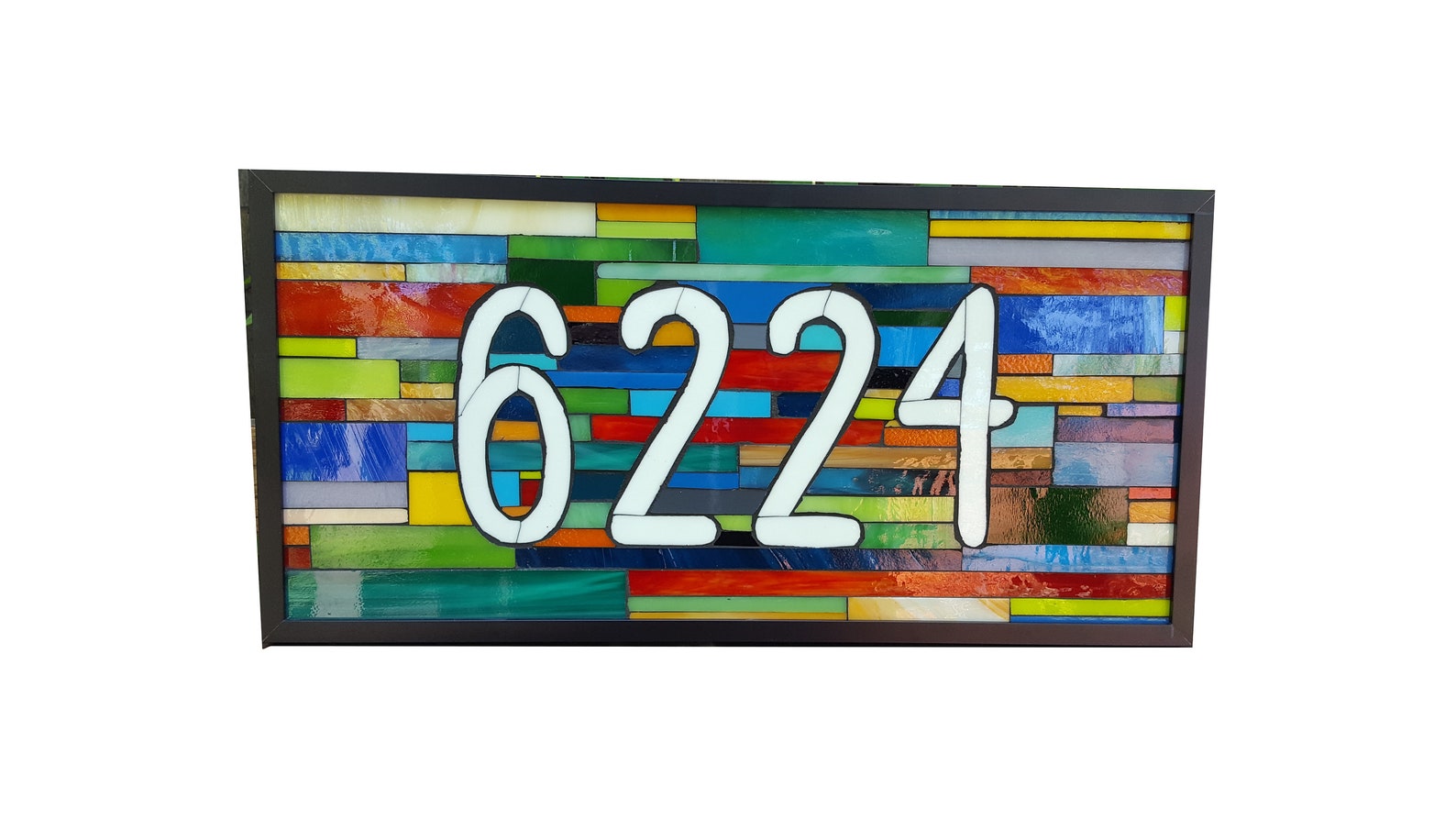 Custom House Numbers Stained Glass Mosaic - Etsy