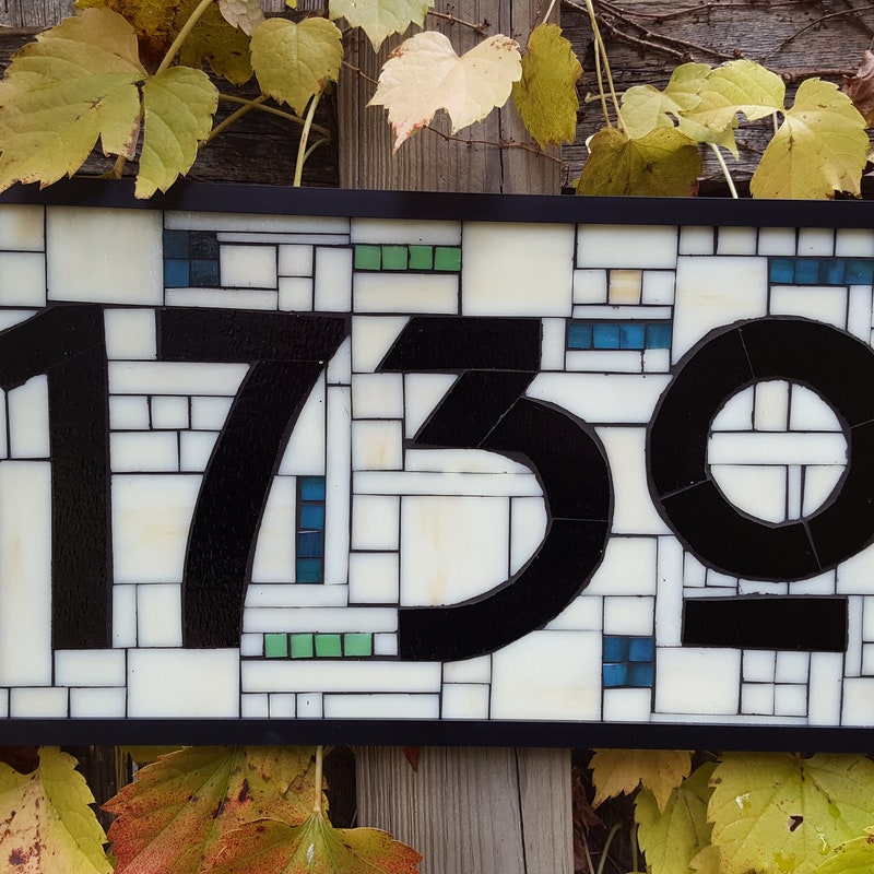 Mosaic Address Sign - Etsy