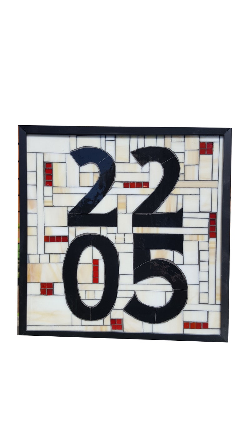 Custom House Numbers in Stained Glass Mosaic - Etsy