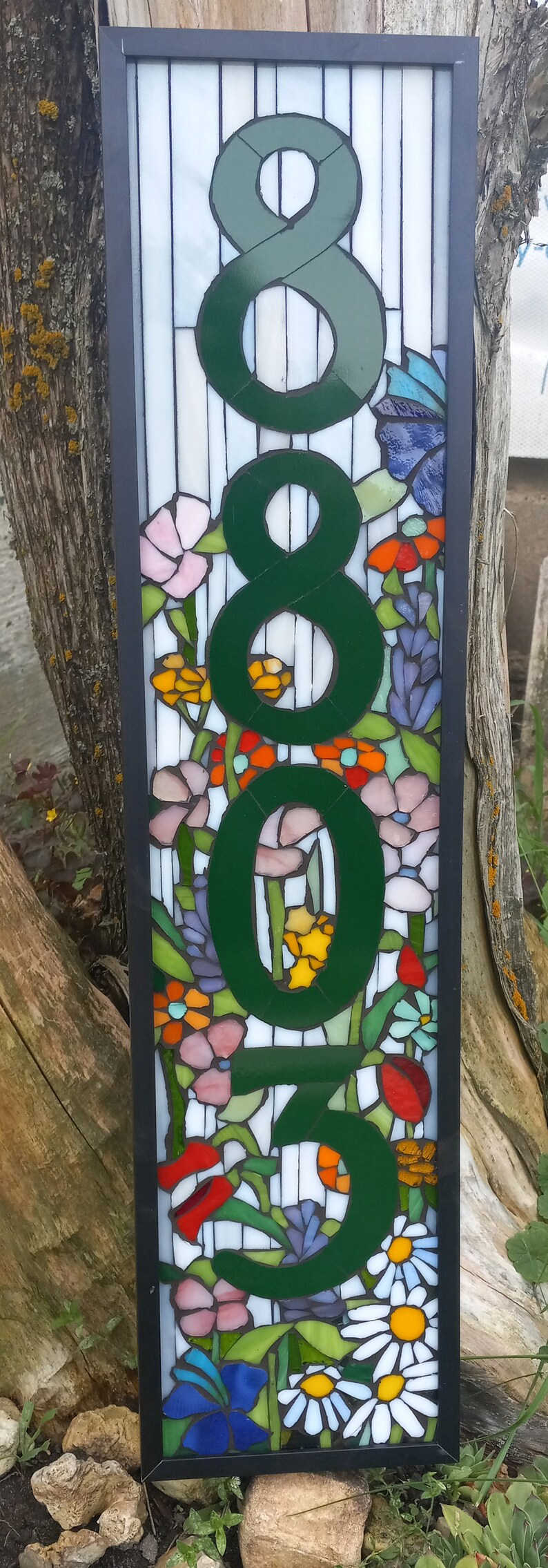 Custom House Numbers Stained Glass Mosaic - Etsy
