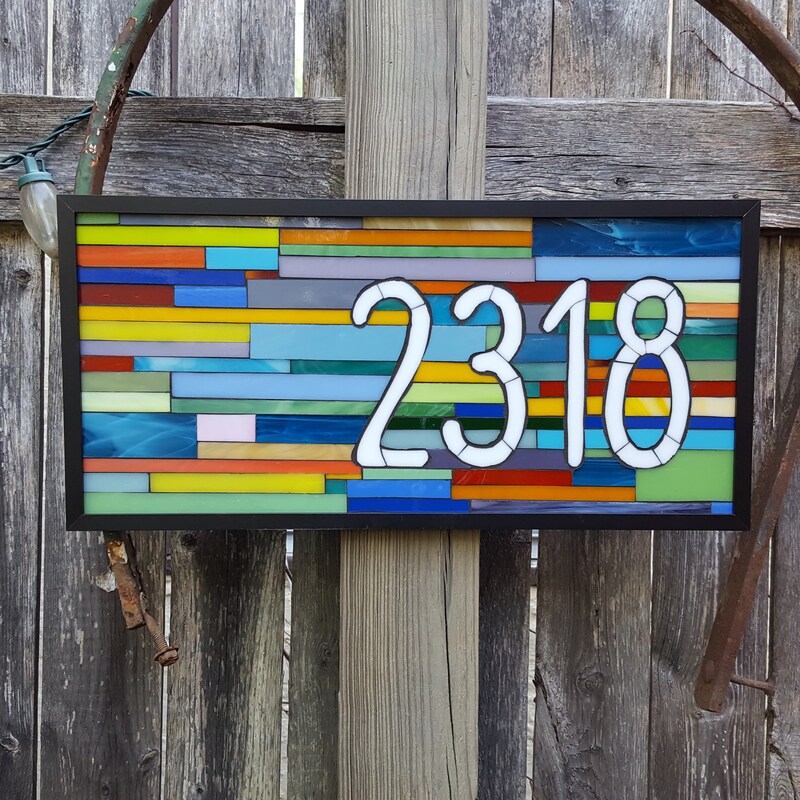 Mosaic Address Sign - Etsy