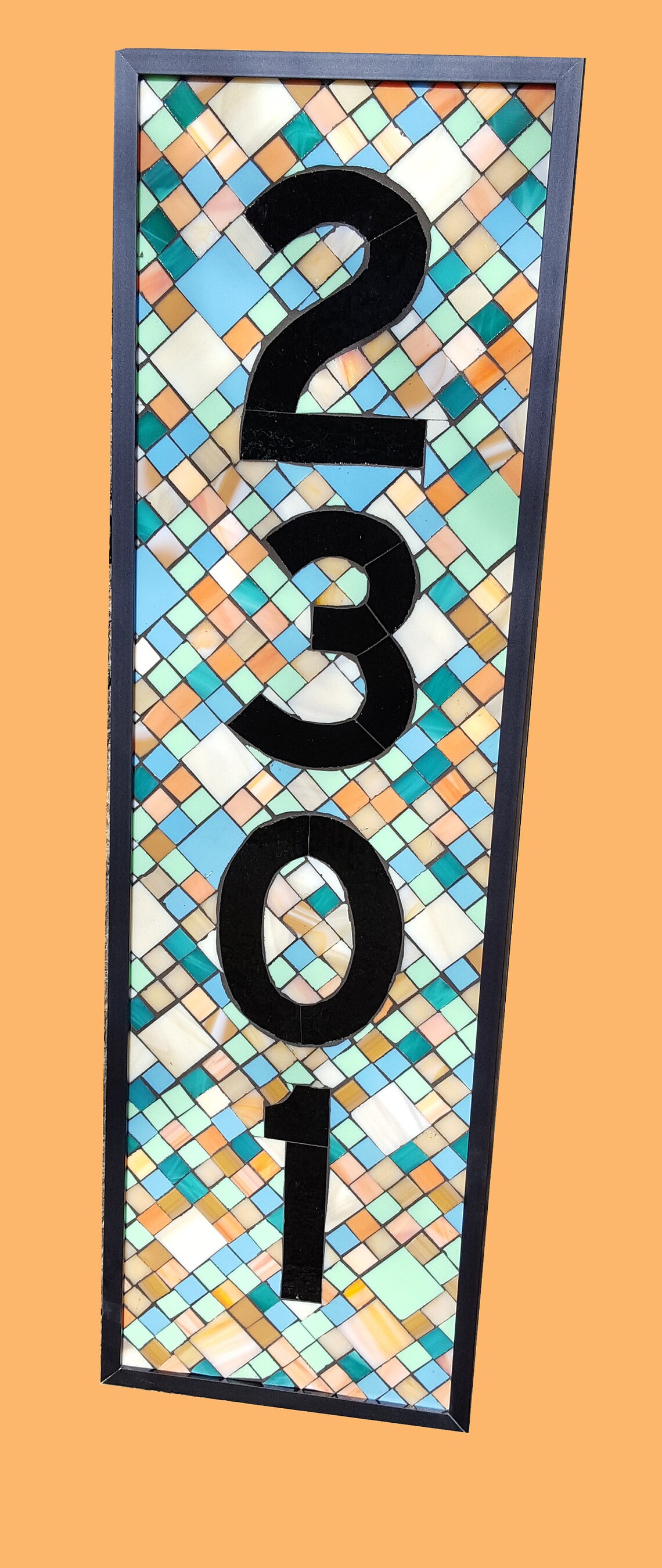 Custom House Number Window Glass on Glass | Etsy