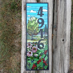 Custom House Numbers Stained Glass Mosaic - Etsy