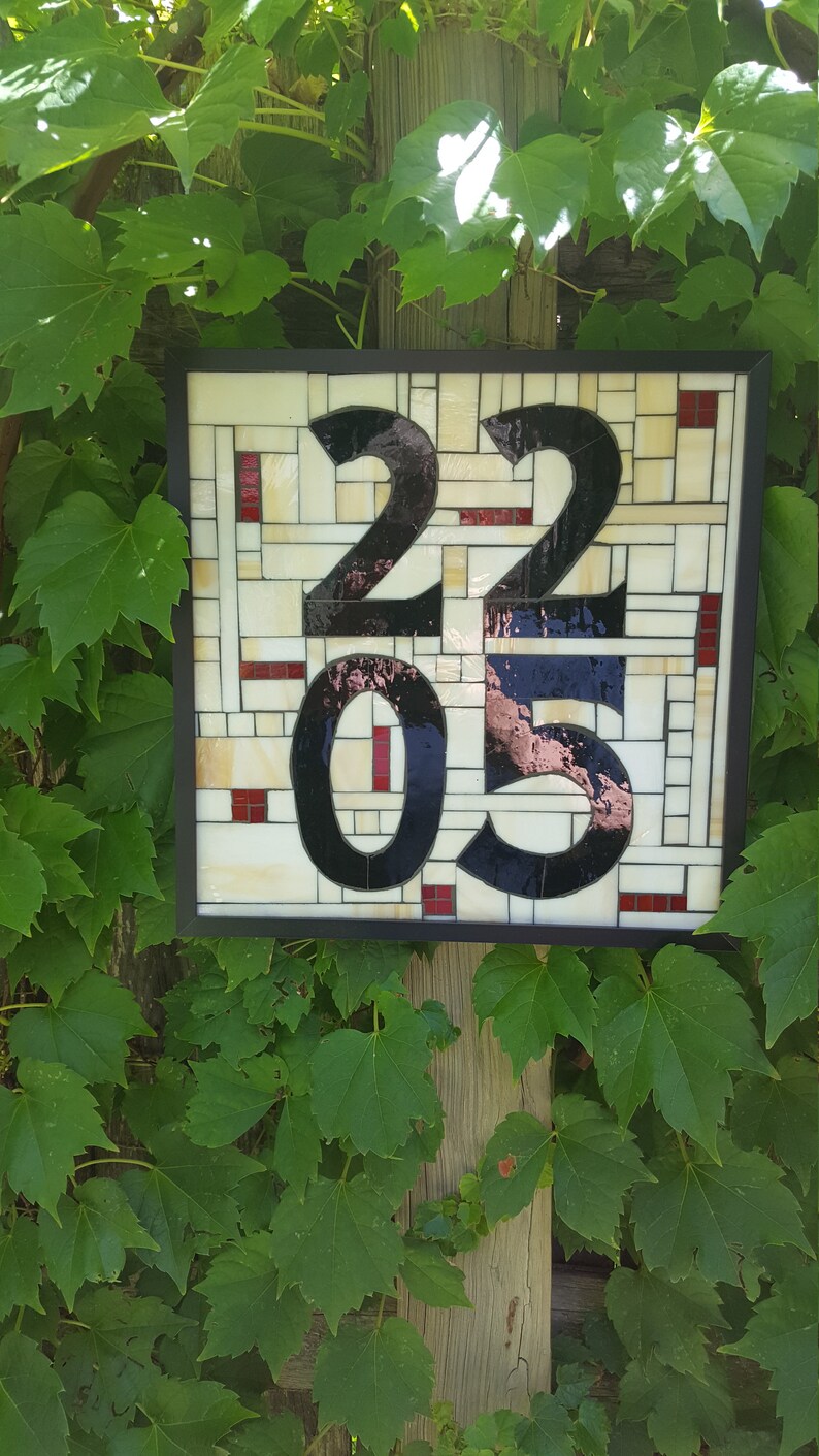 Custom House Numbers in Stained Glass Mosaic - Etsy