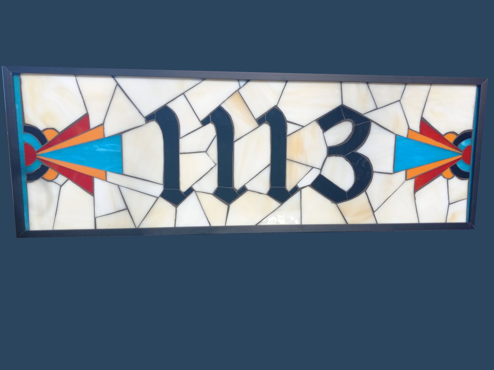 Custom House Numbers Stained Glass Mosaic Art Deco - Etsy