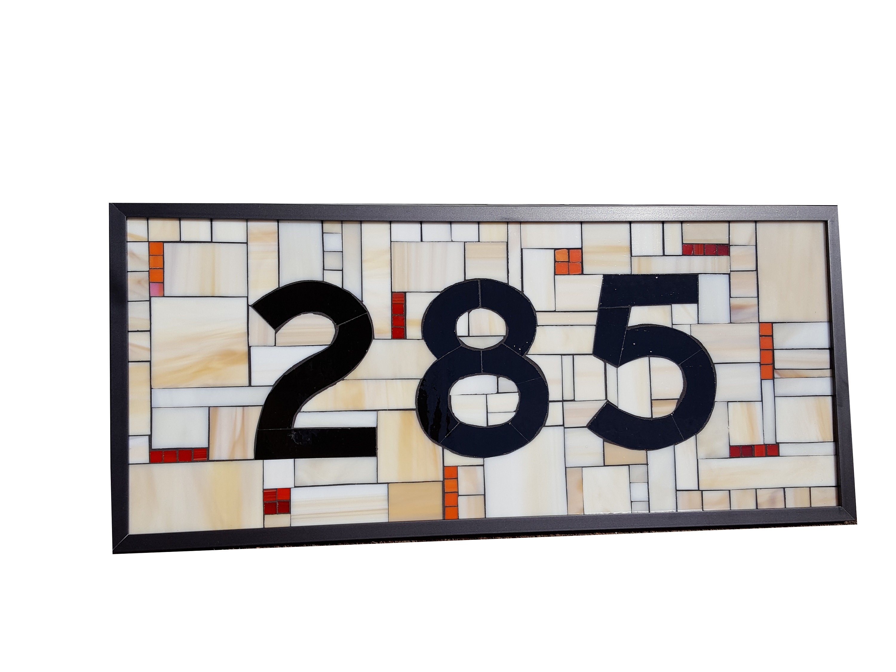 Custom House Numbers Stained Glass Mosaic | Etsy