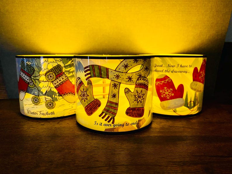 Winter Luminary – Winter Humor Quote Cozy Tea Light Lantern Decor - Etsy