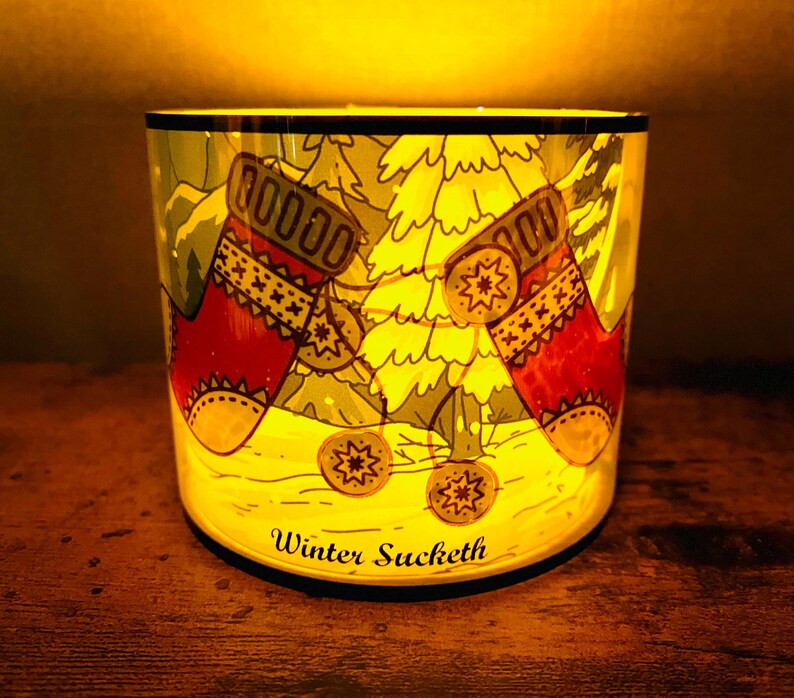 Winter Luminary – Winter Humor Quote Cozy Tea Light Lantern Decor - Etsy