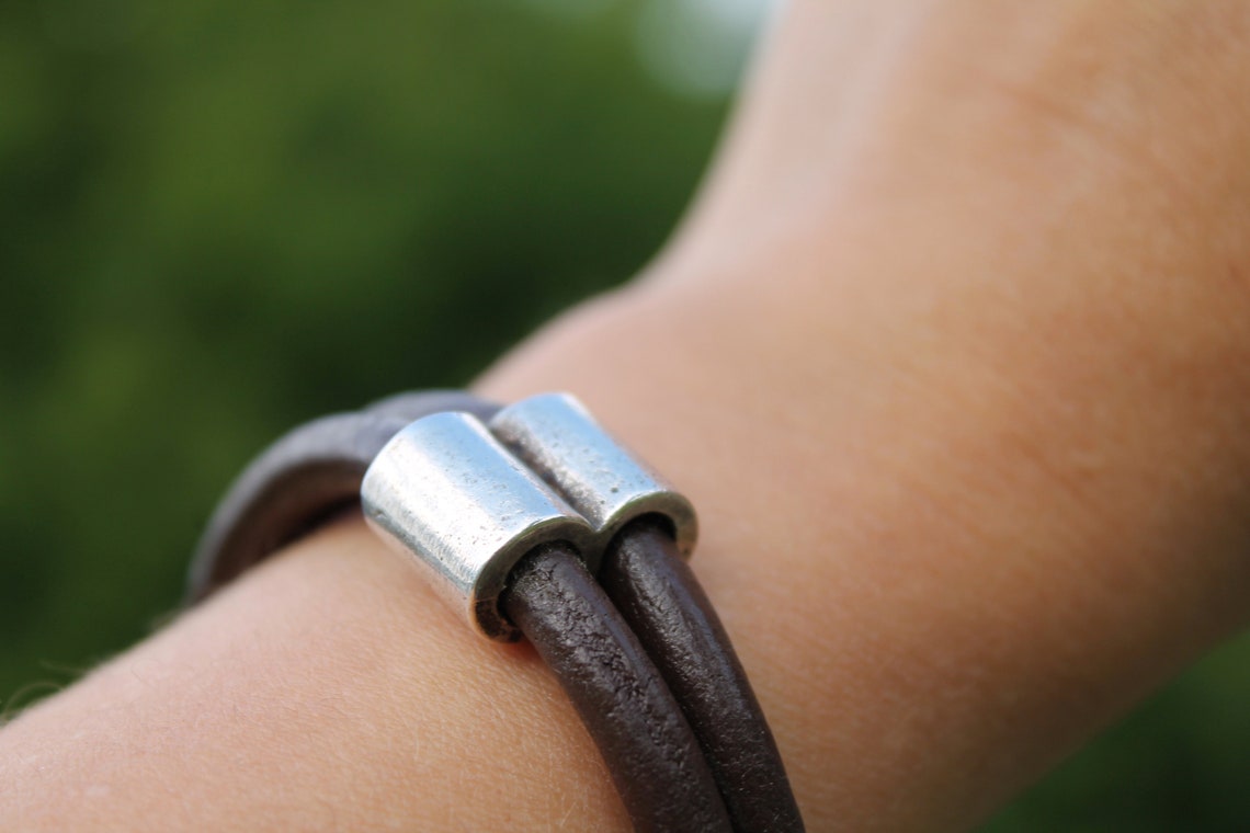 Leather Mens Bracelet Gift for Him Urban Hunter Bracelet Birthday Gift ...