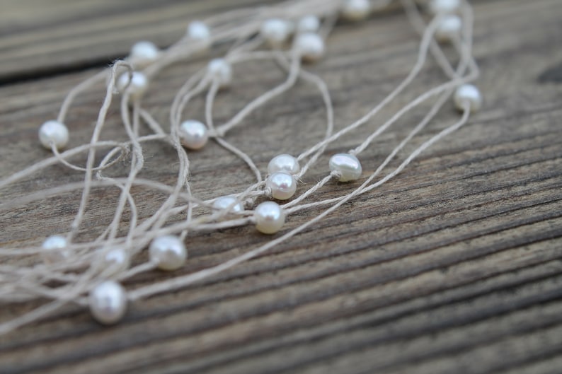 Bridal Pearl Necklace / Eco Friendly Bride / Rustic Wedding - Etsy