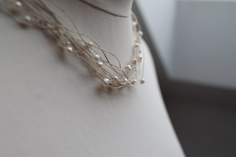 Bridal Pearl Necklace / Eco Friendly Bride / Rustic Wedding - Etsy