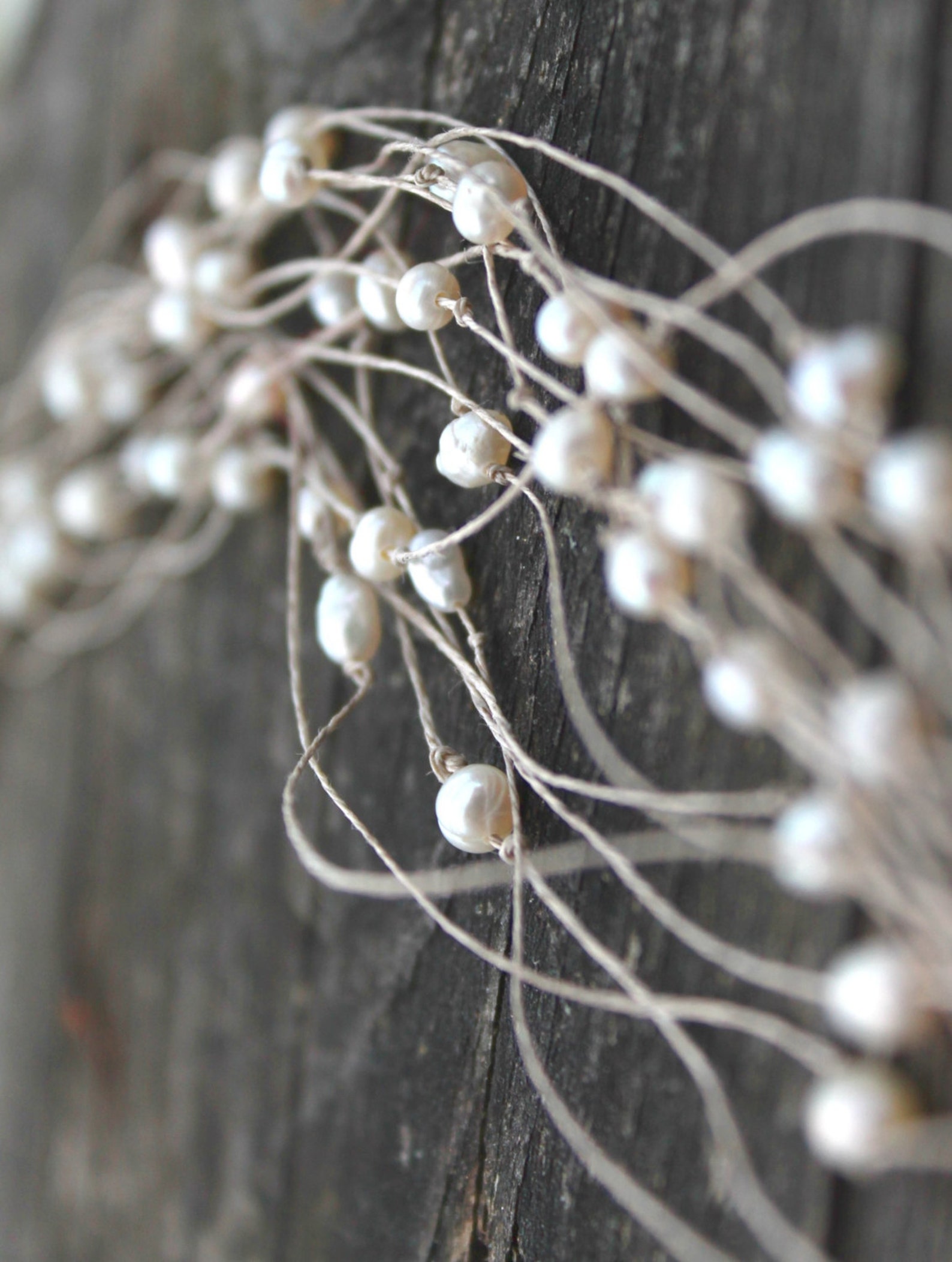 Bridal Pearl Necklace / Eco Friendly Bride / Rustic Wedding - Etsy