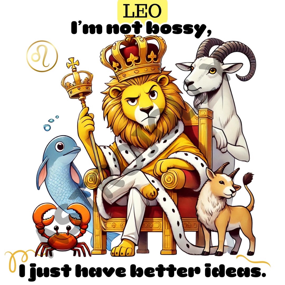 Leo Royal Digital Art | Zodiac Lion King Printable | Inspirational Wall ...