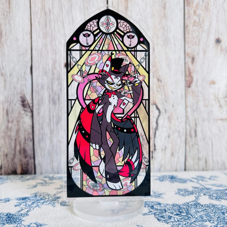 Husk Stained Glass Acrylic Standee | Hazbin Hotel Fan Art Collectible ...