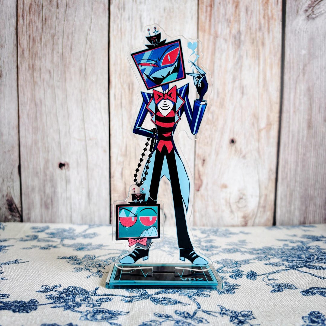 Vox Glitch Glam Acrylic Standee | Hazbin Hotel Fan Art | Retro Demon ...