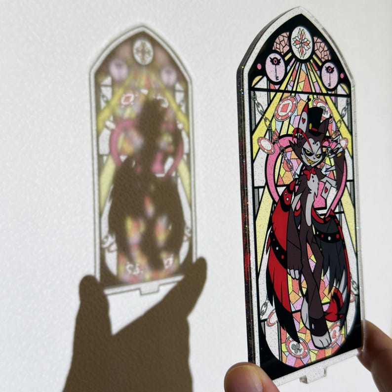 Husk Stained Glass Acrylic Standee | Hazbin Hotel Fan Art Collectible ...