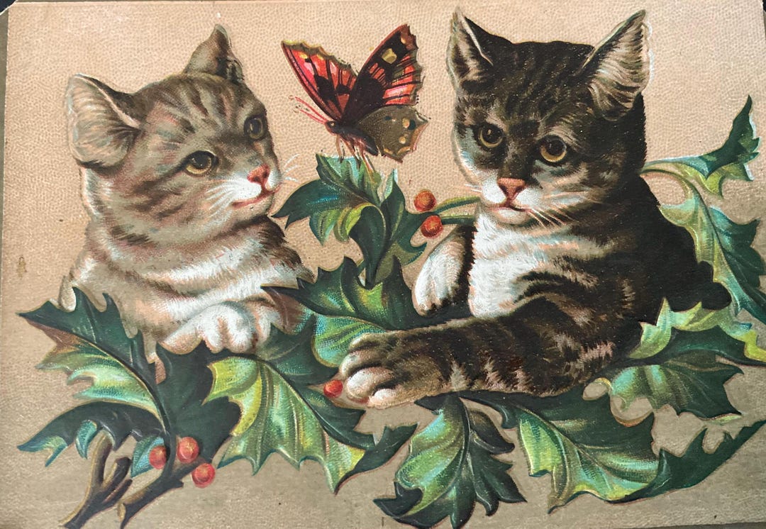 Victorian Merit Reward of Honor Card, Kittens - Etsy