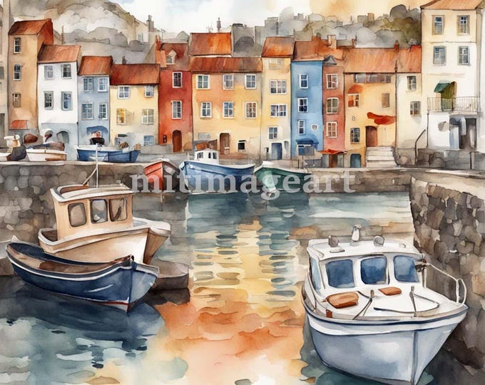 9 Harbour Scenes Clipart 9 Jpgs - High Quality Designs, Digital Print ...