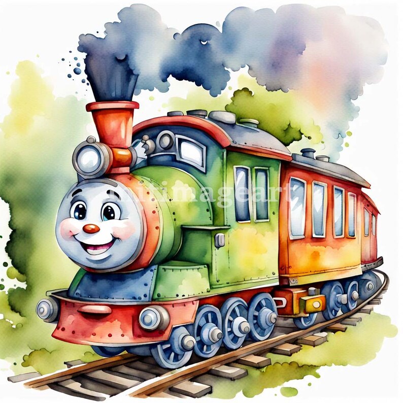 12 High Quality Designs of Cartoon Train Clip Art 12 Jpgs - Digital ...