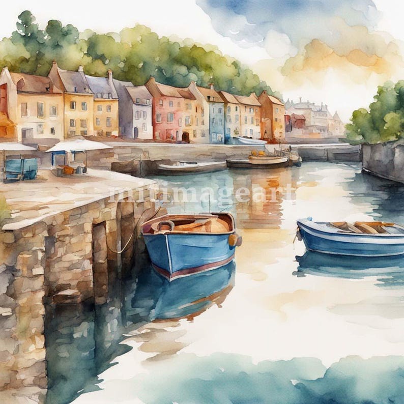 9 Harbour Scenes Clipart 9 Jpgs - High Quality Designs, Digital Print ...