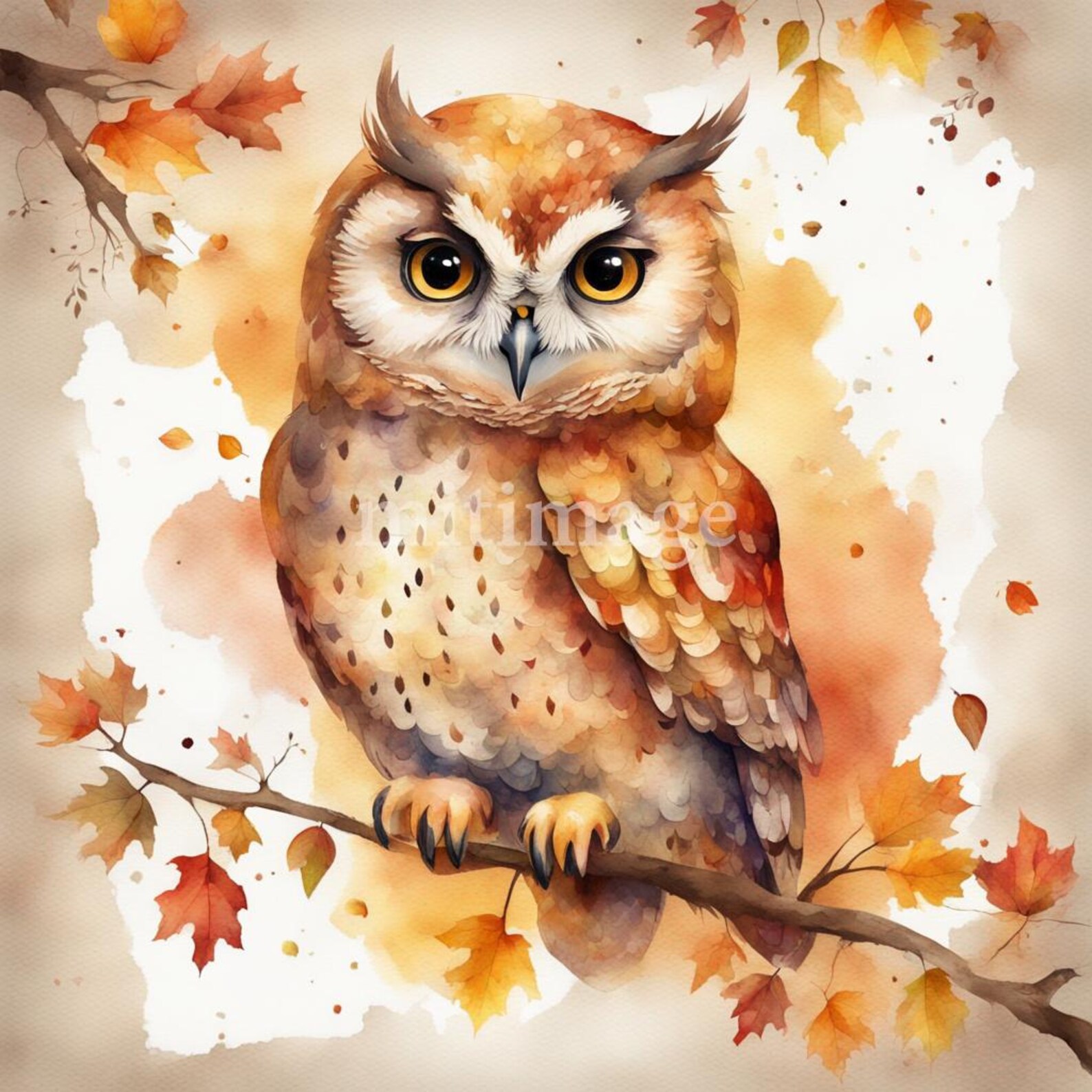 8 Autumn Owls Clipart 8 Jpgs - High Quality Designs, Digital Print ...