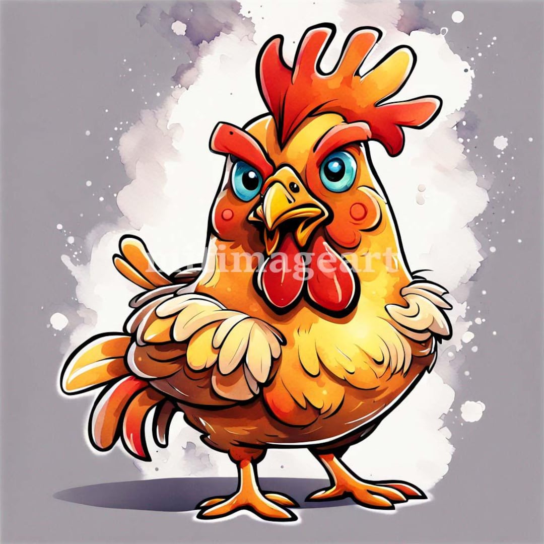 12 High Quality Designs of Funky Cartoon Chickens Clip Art 12 Jpgs ...