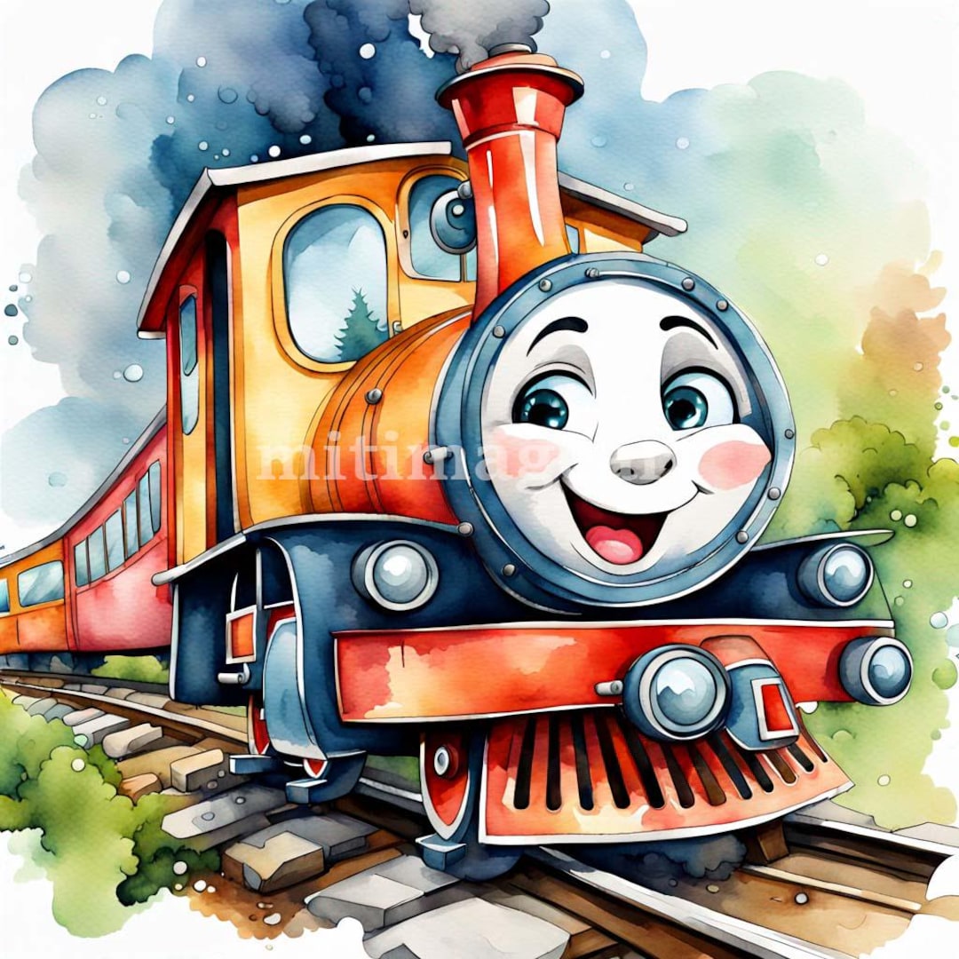 12 High Quality Designs of Cartoon Train Clip Art 12 Jpgs - Digital ...