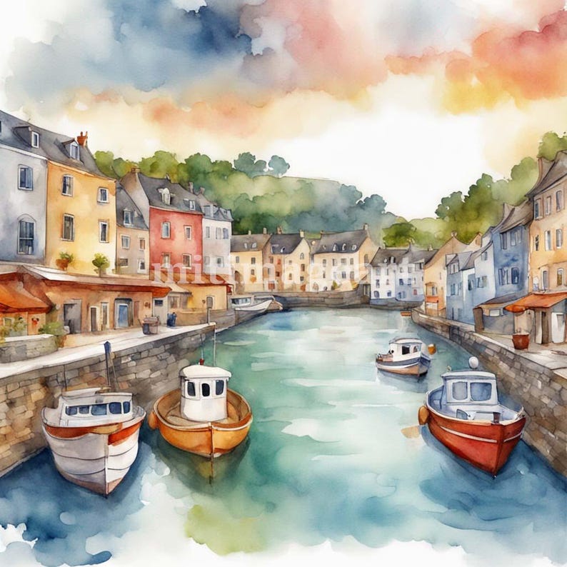 9 Harbour Scenes Clipart 9 Jpgs - High Quality Designs, Digital Print ...